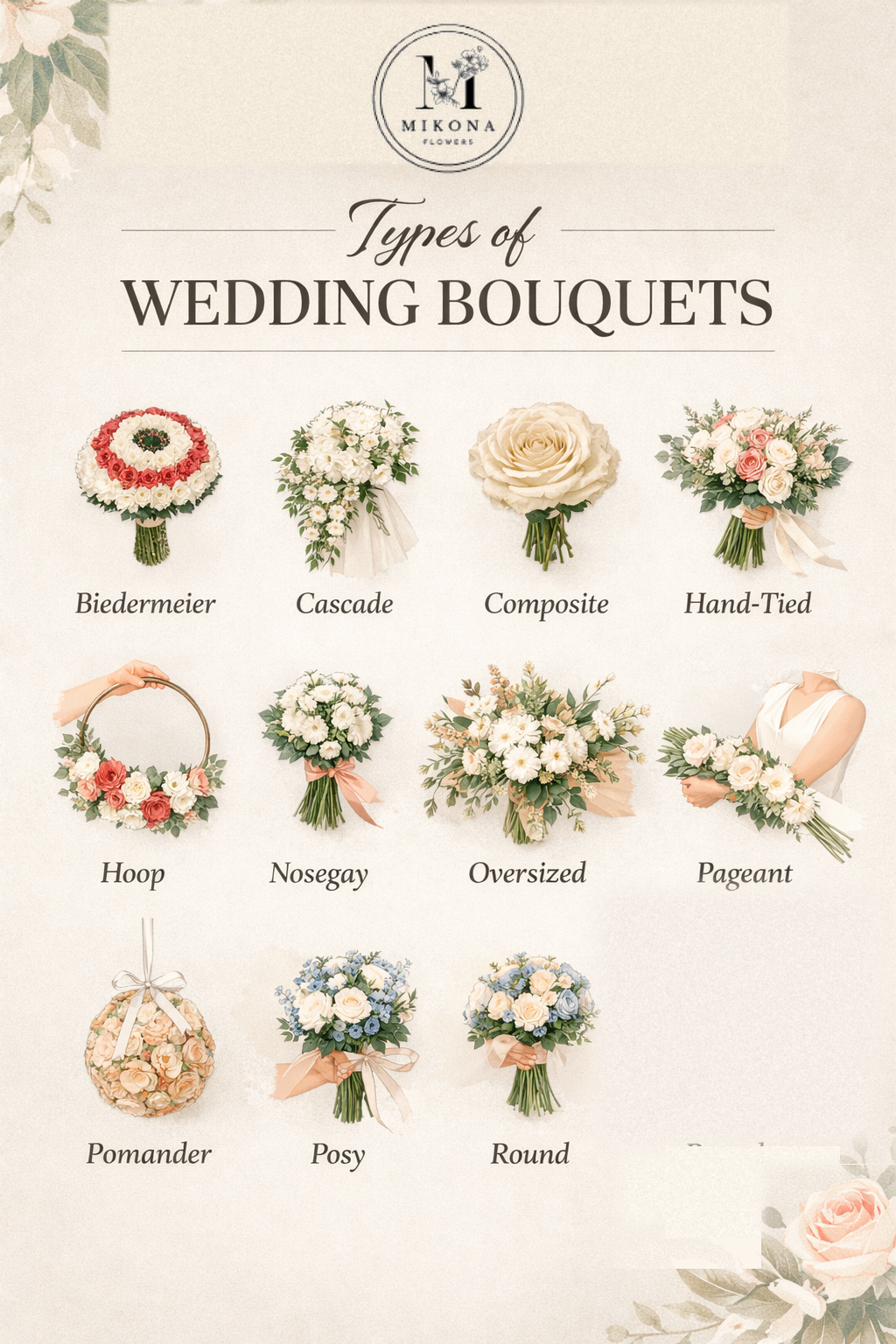 Different Types of Bridal Bouquets – MIKONA Flowers LLC